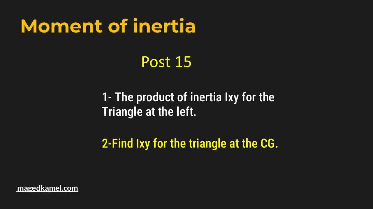 15-Product of inertia Ixy-for the triangle.