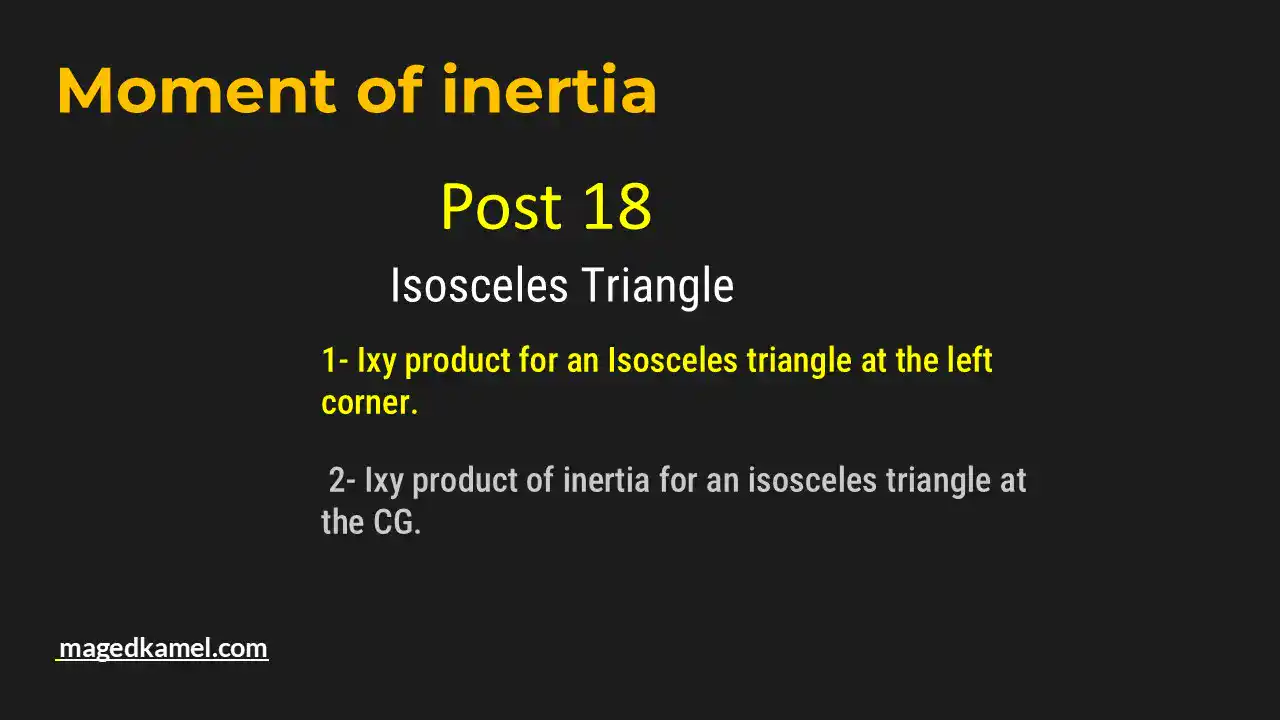 18-Product of inertia Ixy for an isosceles triangle.