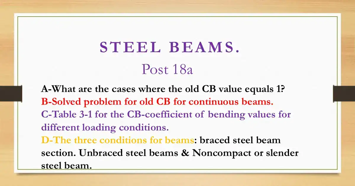18a-Old Cb Coefficient of bending for steel beams