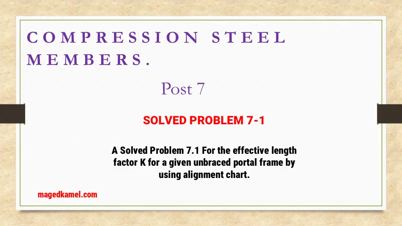 7- Solved problem 7-1 for alignment chart for columns.