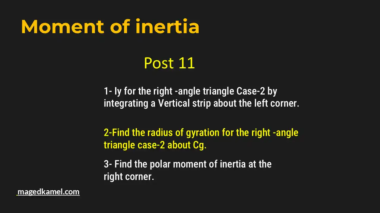 11-Moment of inertia Iy-Case-2 for a right-angle triangle.